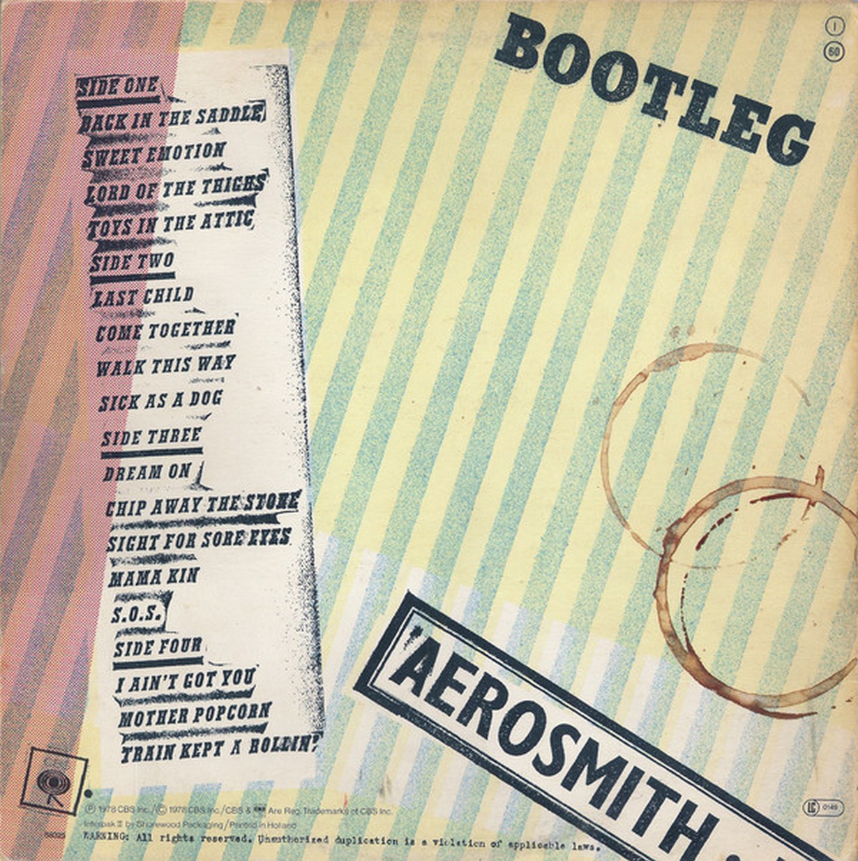 Aerosmith Live! Bootleg : LP Back | CD Covers | Cover Century | Over 1. ...